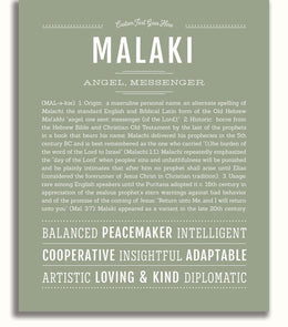 Malaki | Name Art Print – Name Stories