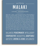 Malaki Personalized Name Meaning Art Prints – Name Stories