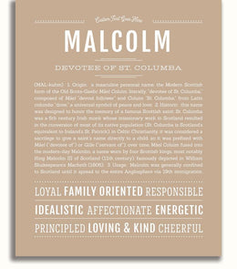 Malcolm | Name Art Print – Name Stories