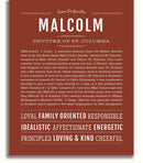 Malcolm Personalized Name Meaning Art Prints – Name Stories
