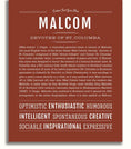 Malcom Personalized Name Meaning Art Prints – Name Stories