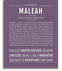 Maleah | Name Art Print – Name Stories