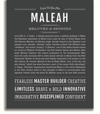 Maleah | Name Art Print – Name Stories