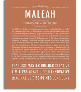 Maleah | Name Art Print – Name Stories