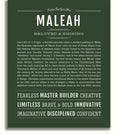 Maleah Personalized Name Meaning Art Prints – Name Stories