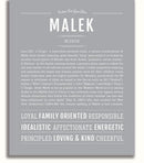 Malek Personalized Name Meaning Art Prints – Name Stories