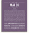 Malek Personalized Name Meaning Art Prints – Name Stories
