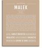 Malek Personalized Name Meaning Art Prints – Name Stories