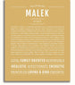 Malek Personalized Name Meaning Art Prints – Name Stories