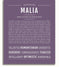 Malia Personalized Name Meaning Art Prints – Name Stories