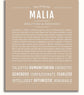 Malia | Name Art Print – Name Stories