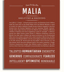 Malia | Name Art Print – Name Stories