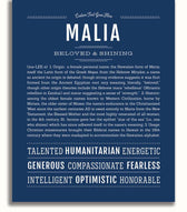 Malia | Name Art Print – Name Stories