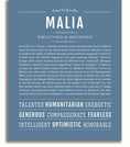 Malia | Name Art Print – Name Stories
