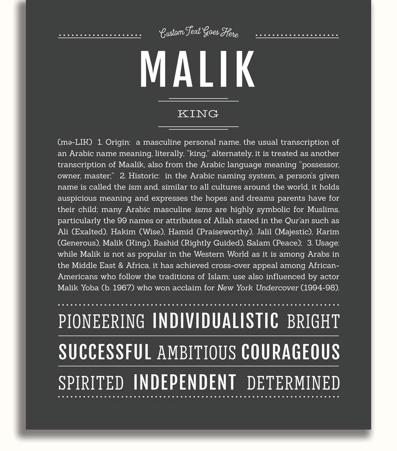 Malik | Name Art Print – Name Stories