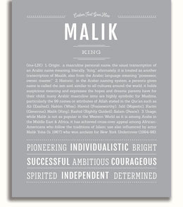 Malik | Name Art Print – Name Stories