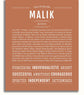 Malik Personalized Name Meaning Art Prints – Name Stories
