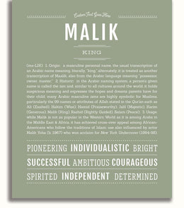 Malik | Name Art Print – Name Stories