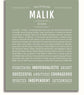 Malik Personalized Name Meaning Art Prints – Name Stories