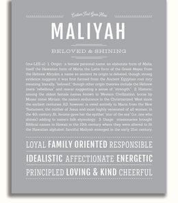 Maliyah | Name Art Print – Name Stories