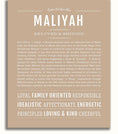 Maliyah | Name Art Print – Name Stories