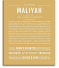 Maliyah | Name Art Print – Name Stories