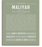 Maliyah Personalized Name Meaning Art Prints – Name Stories