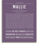 Mallie | Name Art Print – Name Stories