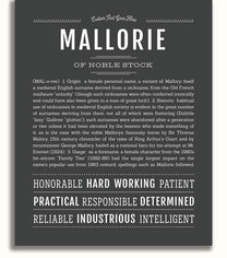 Mallorie | Name Art Print – Name Stories