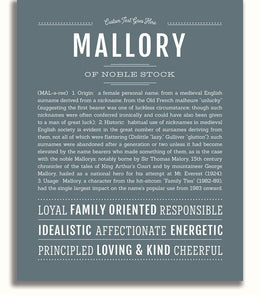 Mallory | Name Art Print – Name Stories
