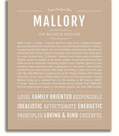 Mallory | Name Art Print – Name Stories