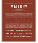 Mallory | Name Art Print – Name Stories