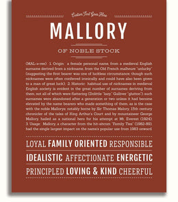 Mallory | Name Art Print – Name Stories