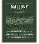 Mallory | Name Art Print – Name Stories