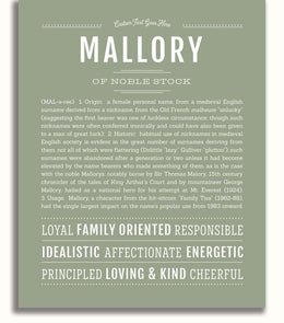 Mallory | Name Art Print – Name Stories
