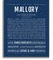 Mallory Personalized Name Meaning Art Prints – Name Stories