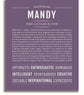 Mandy Personalized Name Meaning Art Prints – Name Stories