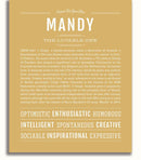 Mandy Personalized Name Meaning Art Prints – Name Stories