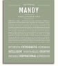Mandy Personalized Name Meaning Art Prints – Name Stories