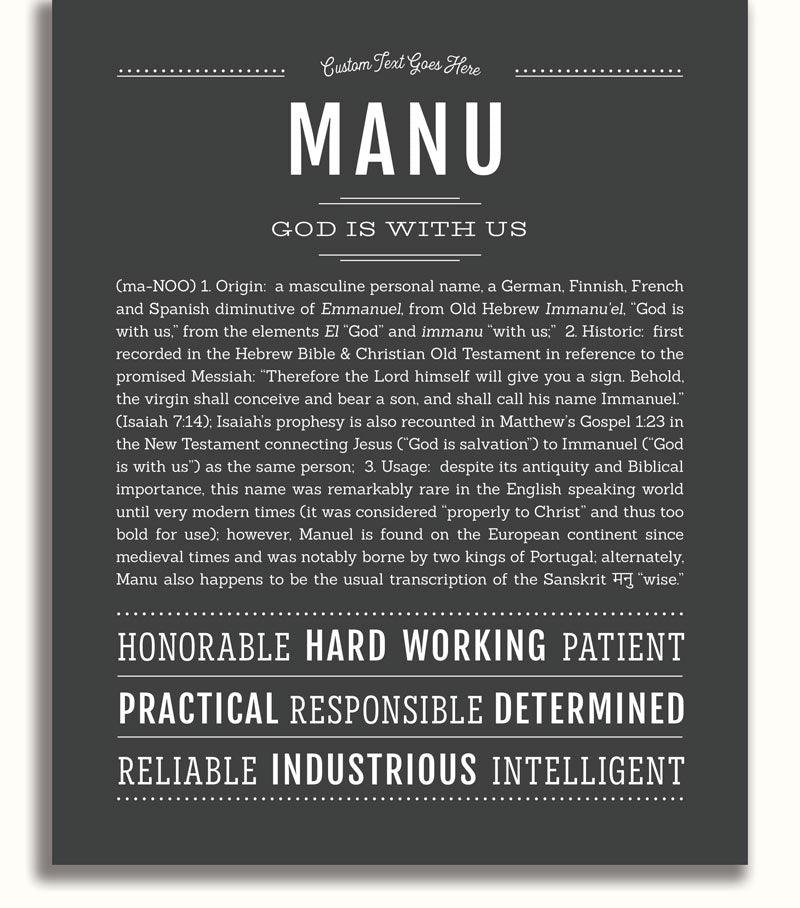 Manu | Name Art Print – Name Stories