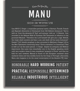 Manu | Name Art Print – Name Stories