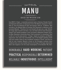 Manu | Name Art Print – Name Stories