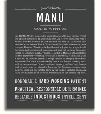 Manu | Name Art Print – Name Stories