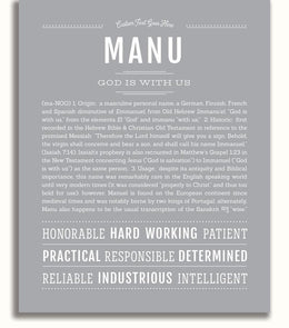 Manu | Name Art Print – Name Stories