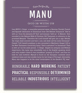 Manu | Name Art Print – Name Stories