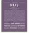 Manu | Name Art Print – Name Stories