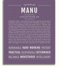 Manu Personalized Name Meaning Art Prints – Name Stories