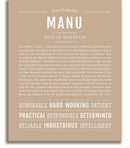 Manu | Name Art Print – Name Stories