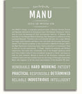 Manu | Name Art Print – Name Stories