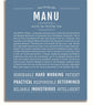 Manu Personalized Name Meaning Art Prints – Name Stories